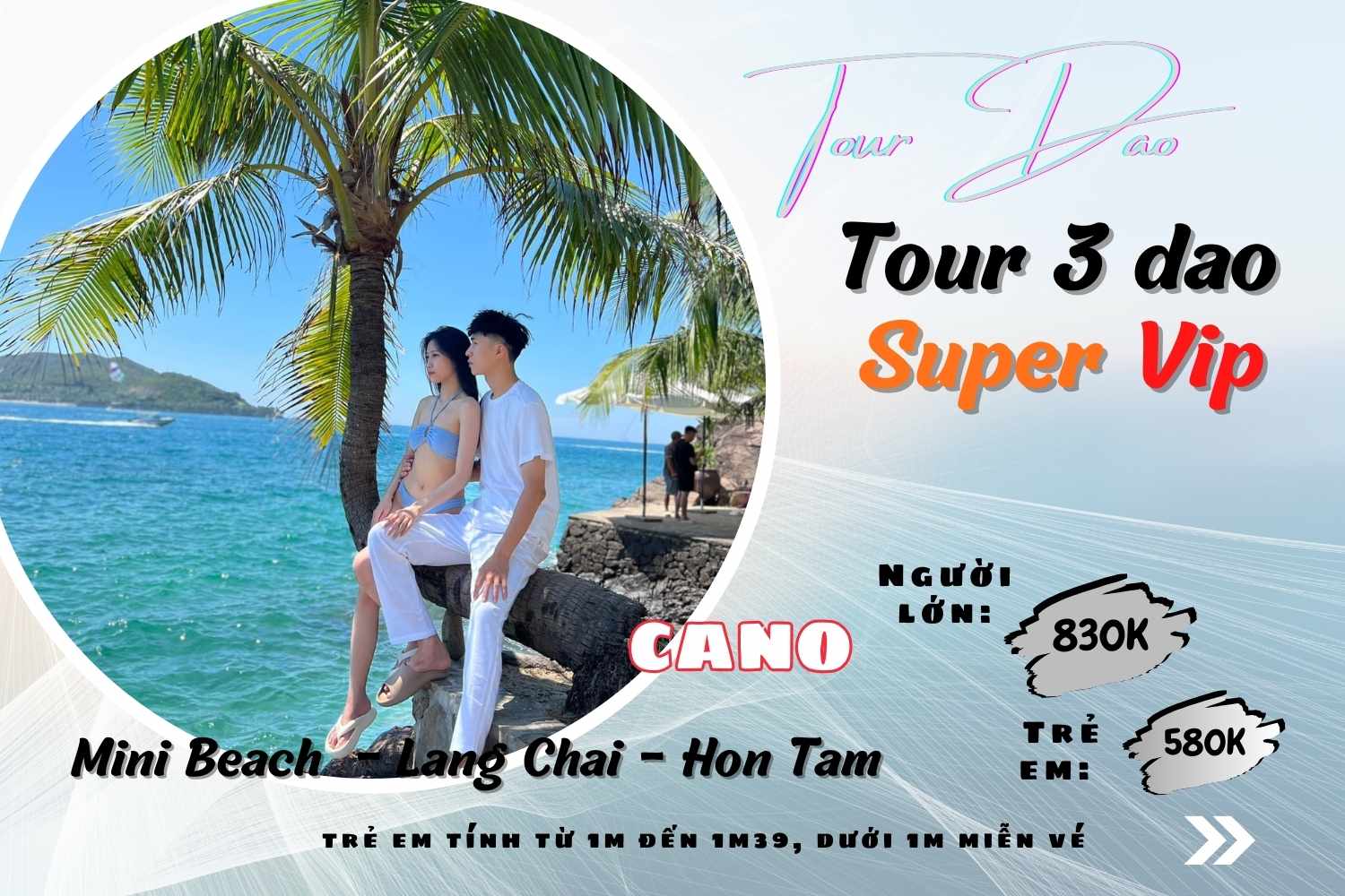 Tour 3 đảo Mini Beach - Hòn Tằm - Tour 3 đảo Nha Trang Vip